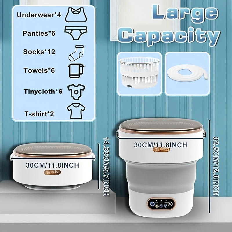 large capacity mini washer foldable design small folding - Temu