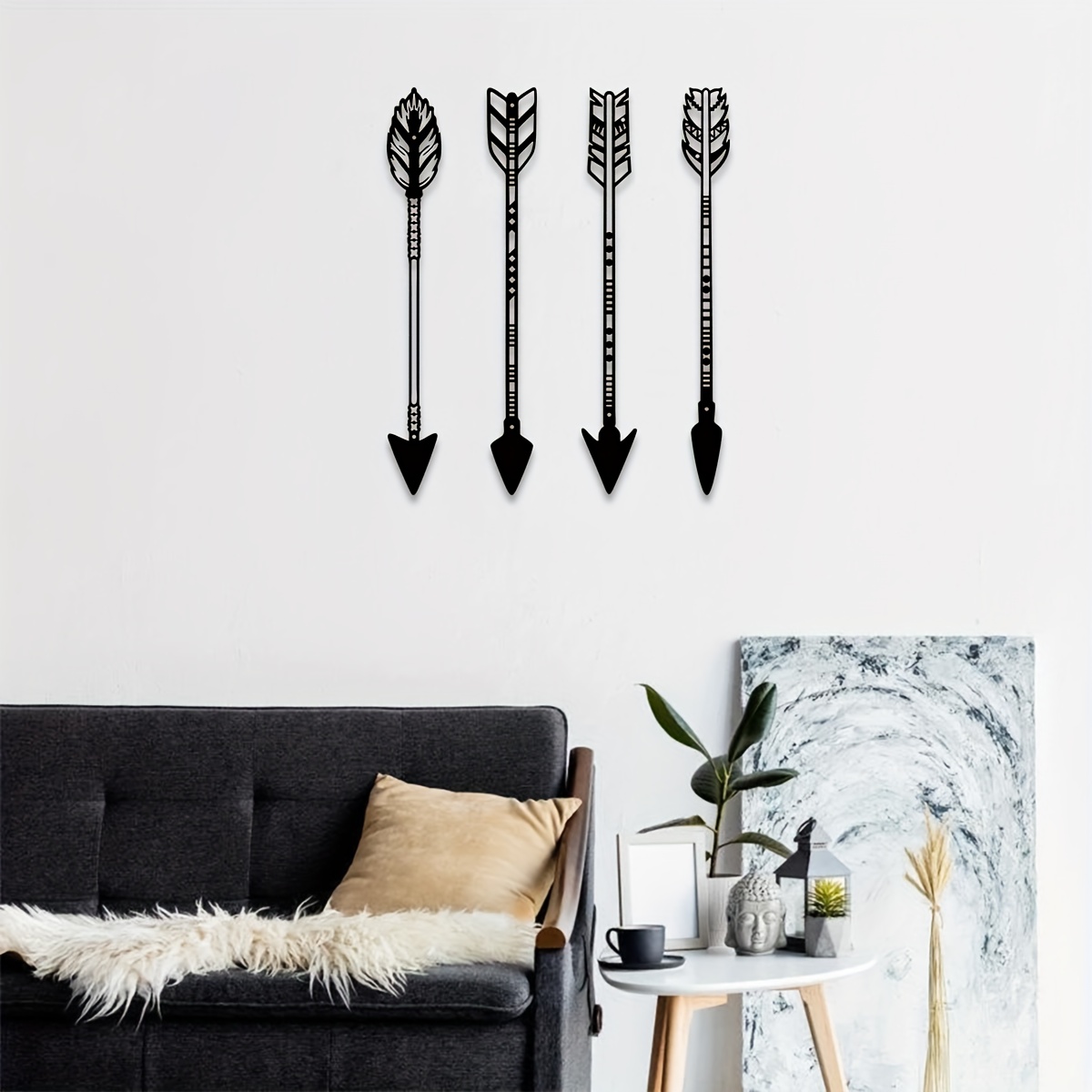 laser engraved metal iron artwork arrow decorative hollowed - Temu New ...