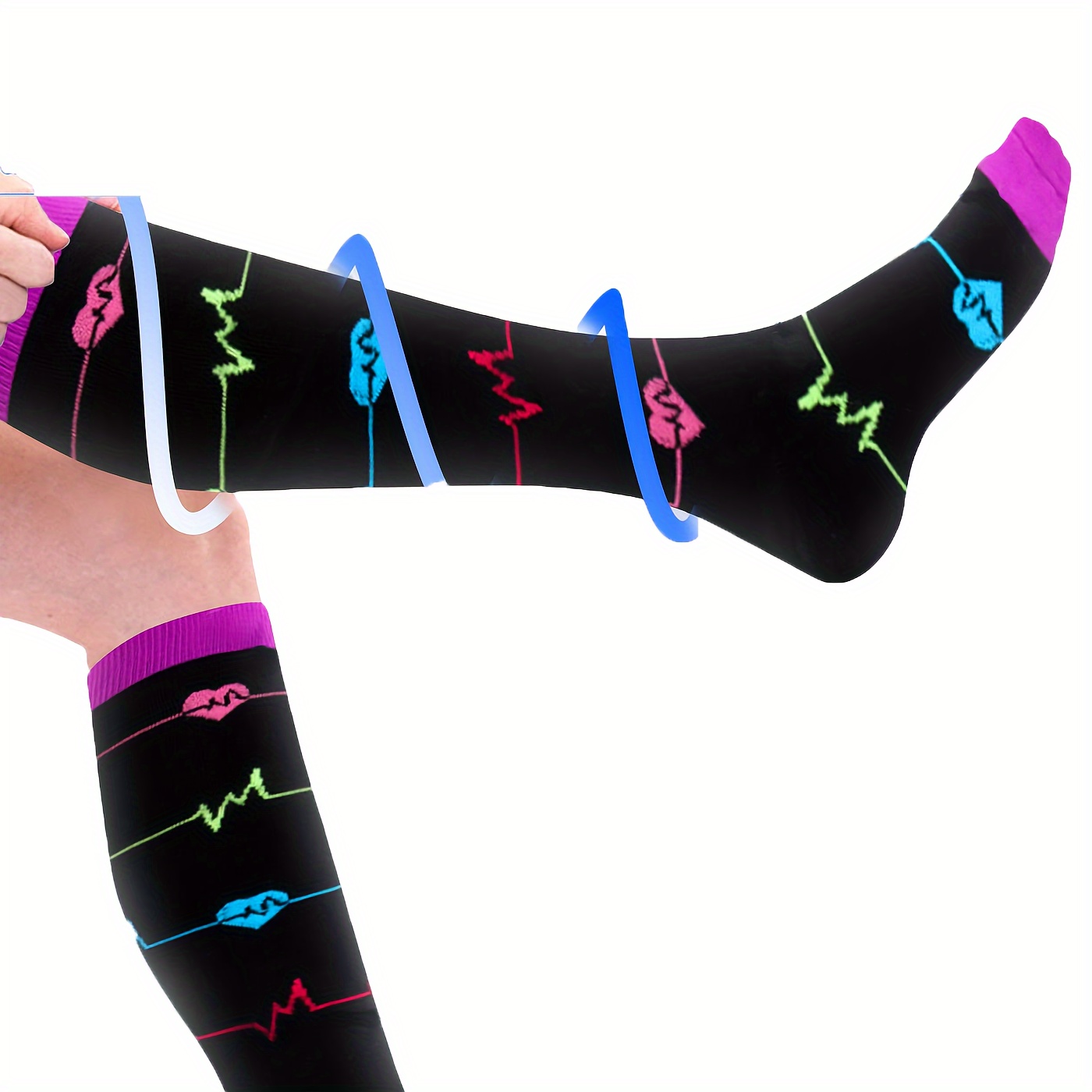 Pressure Socks Stockings 240 Stitches 2xl Size (red Ecg - Temu