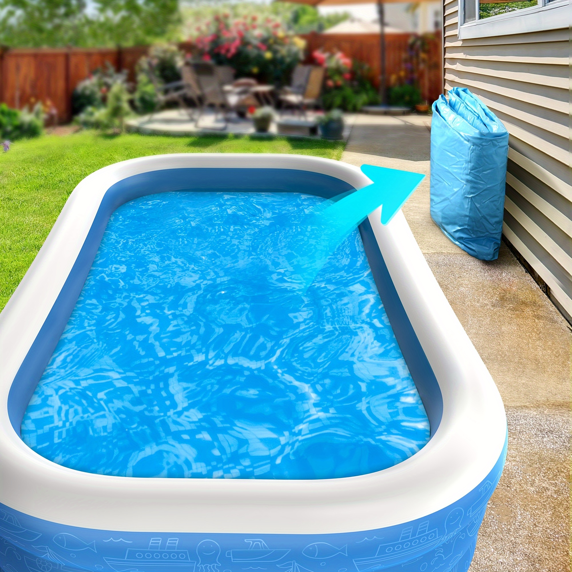 Inflatable Swimming Pools Blow Swimming Pools Large Size - Temu