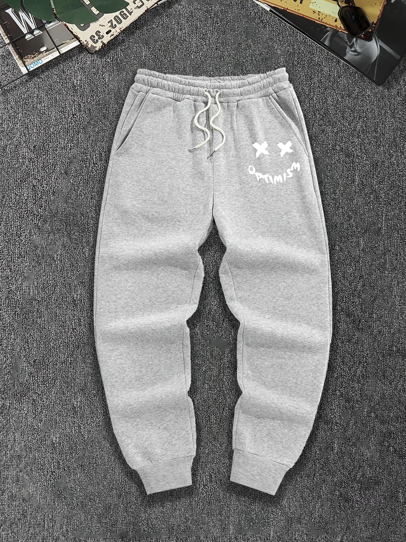 grey joggers for men sold on Temu United States