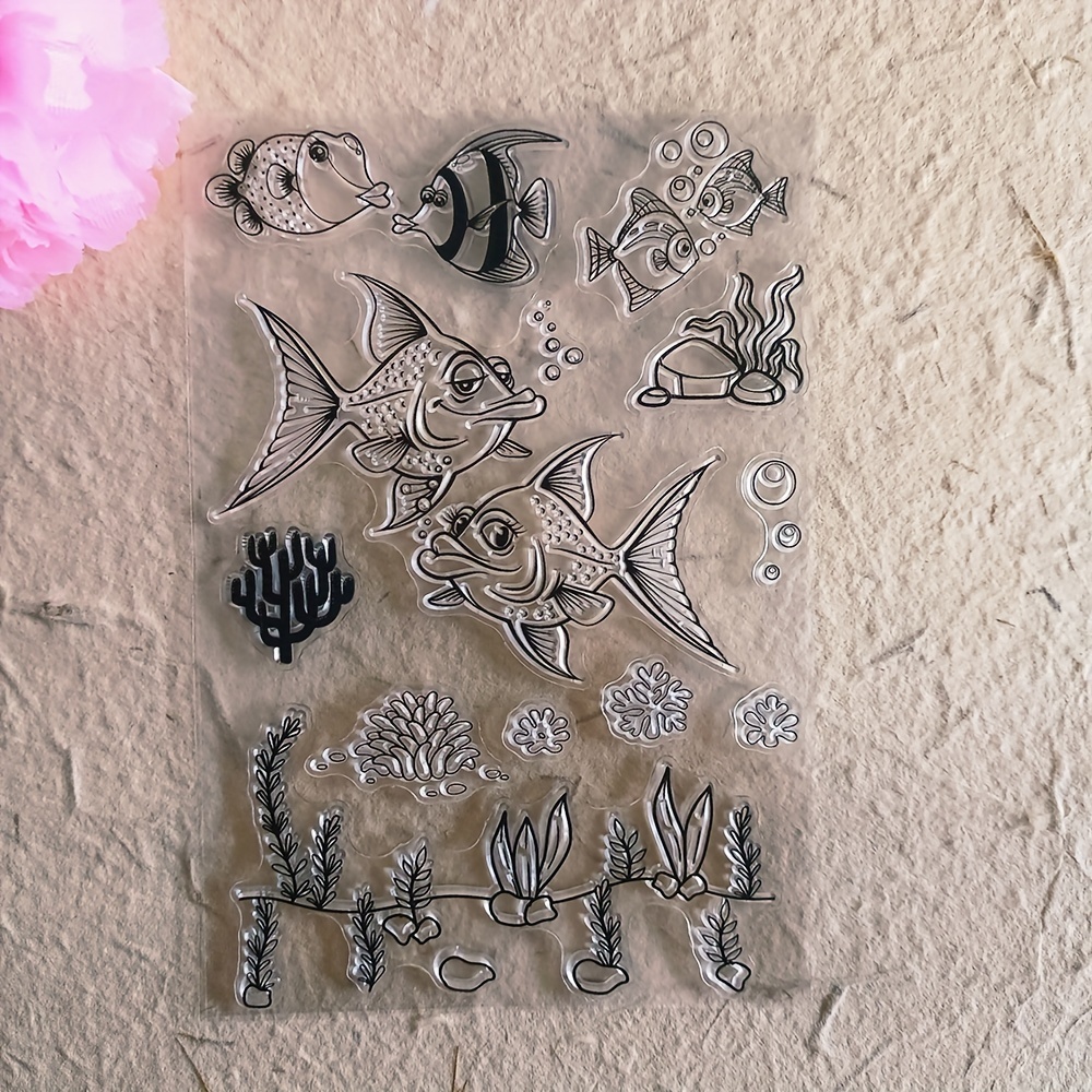 Small Fish Pattern Card Stamp Clear Stamps Diy Scrapbooking - Temu ...