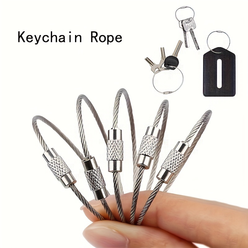 10-pack Stainless Steel Cable Wire Keychain Loops, Casual Style Key ...