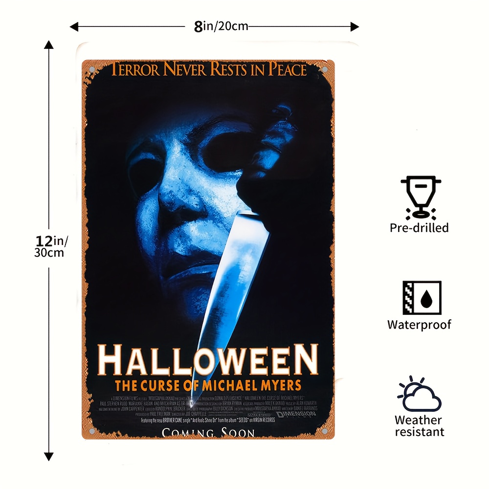 Halloween Aluminum Sign Curse Movie Poster - Temu United Kingdom