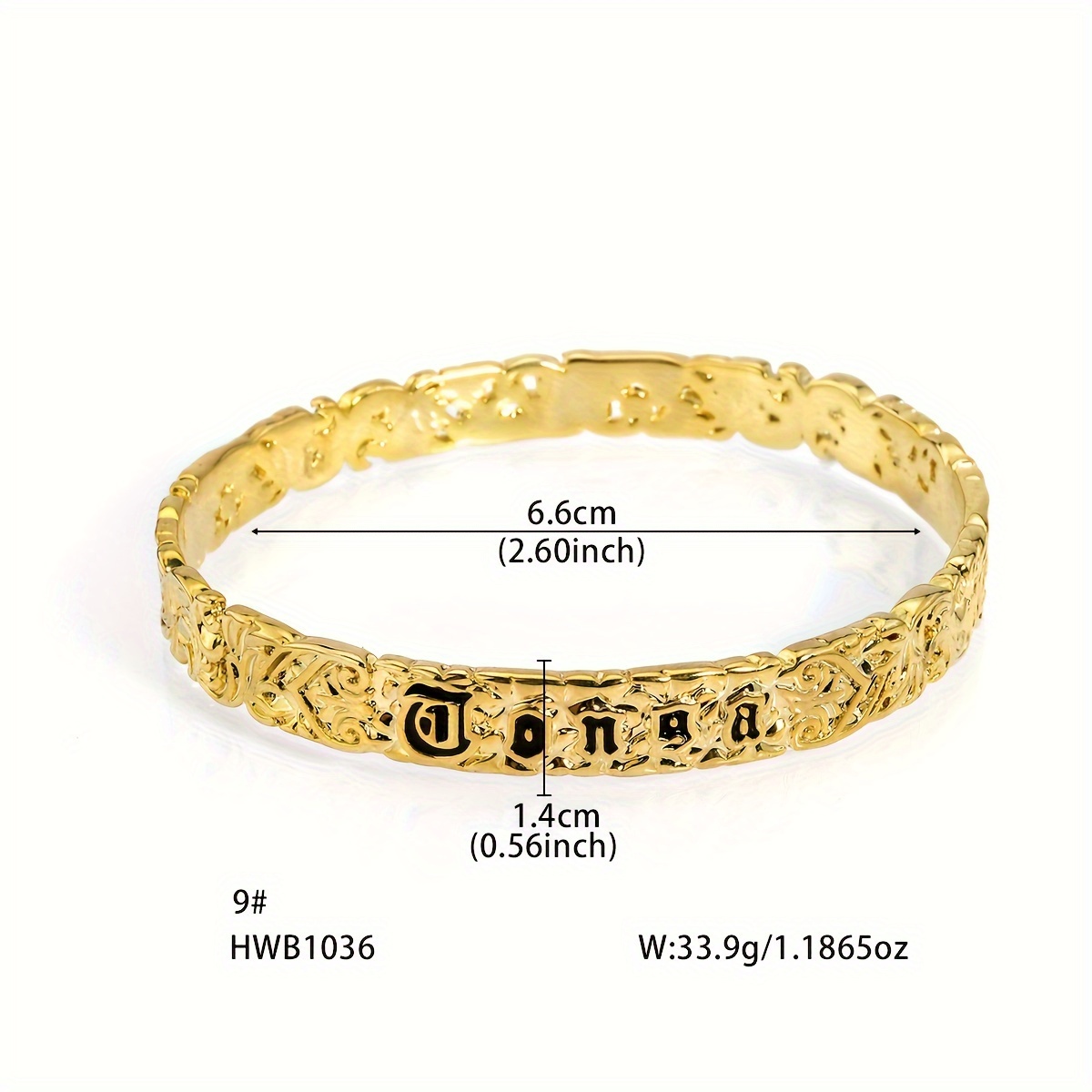 Zinc Alloy 14k Gold Plated Black Enameled " Tonga" Bangle - Temu United ...