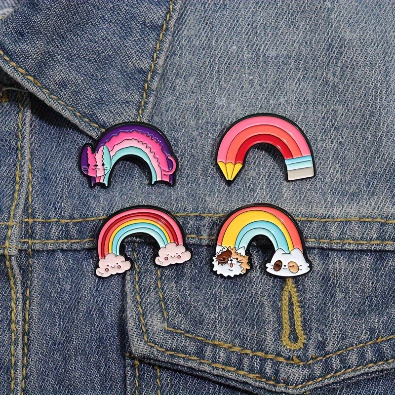 Creative Rainbow Metal Brooch Boys Cool Badges Accessories - Temu Australia