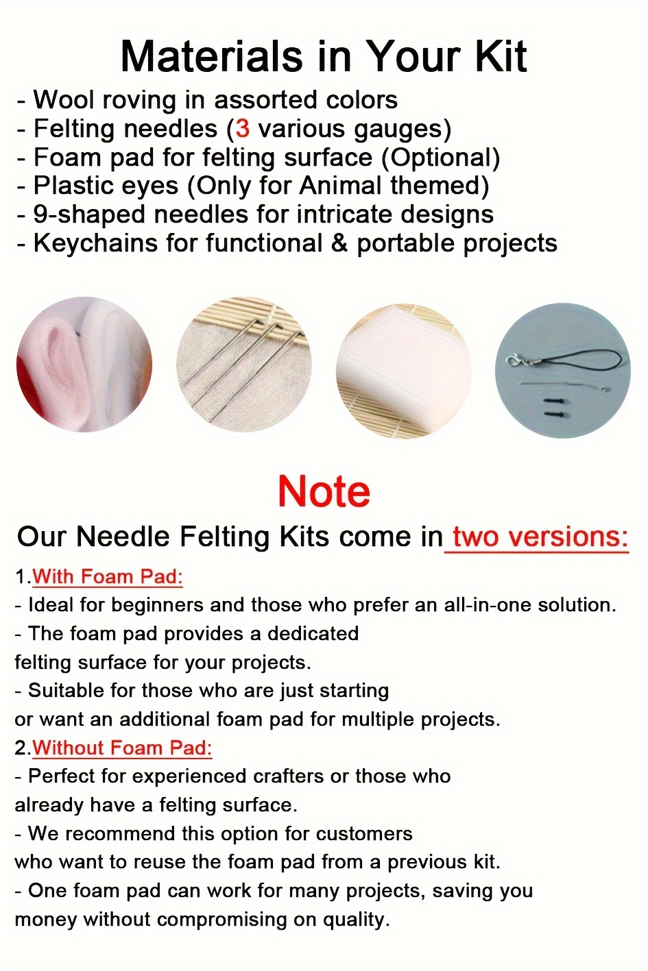 diy needle felting kit for beginners soft wool roving complete crafting ...