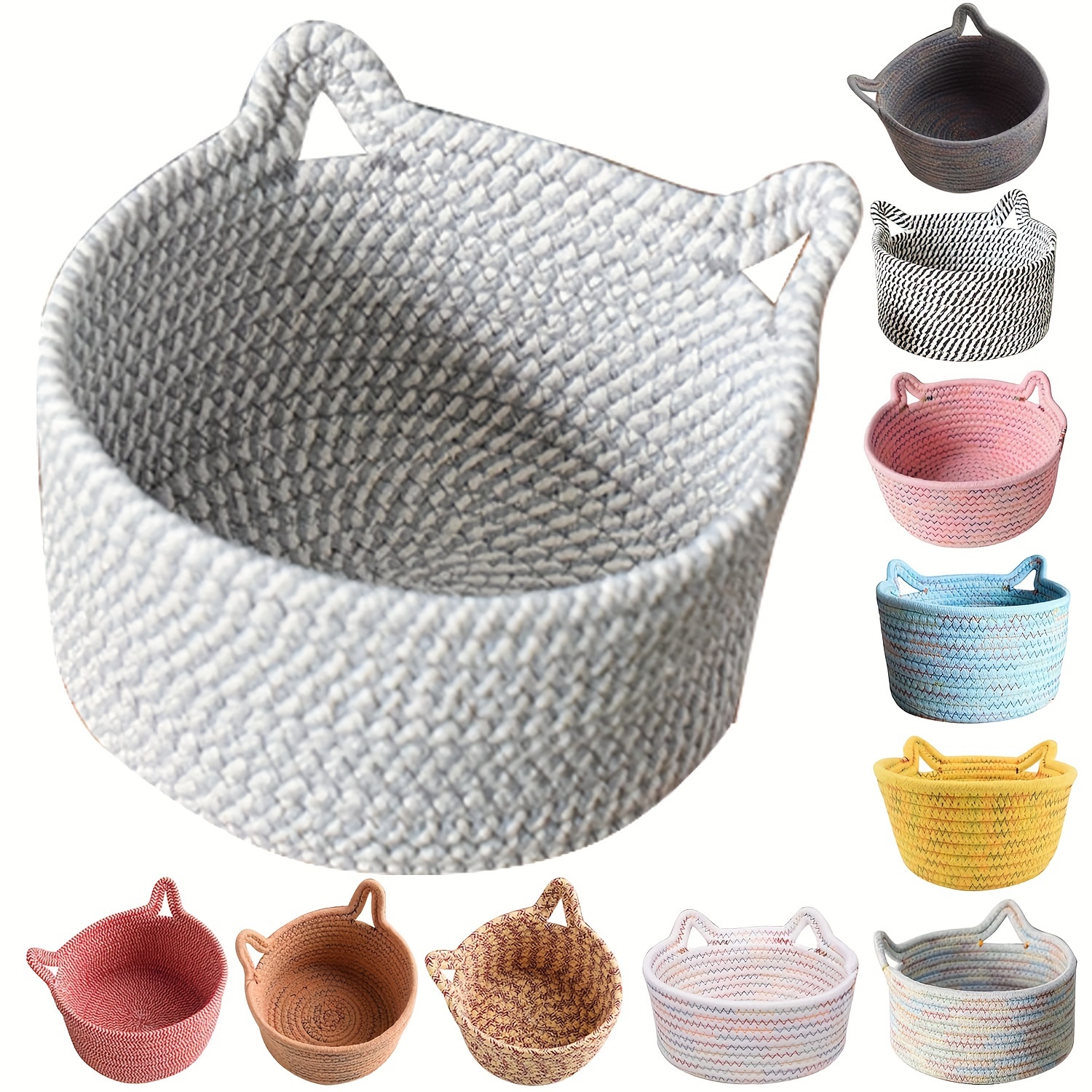 Woven Rope Basket Empty Decorative Gift Basket Cute Storage - Temu Canada