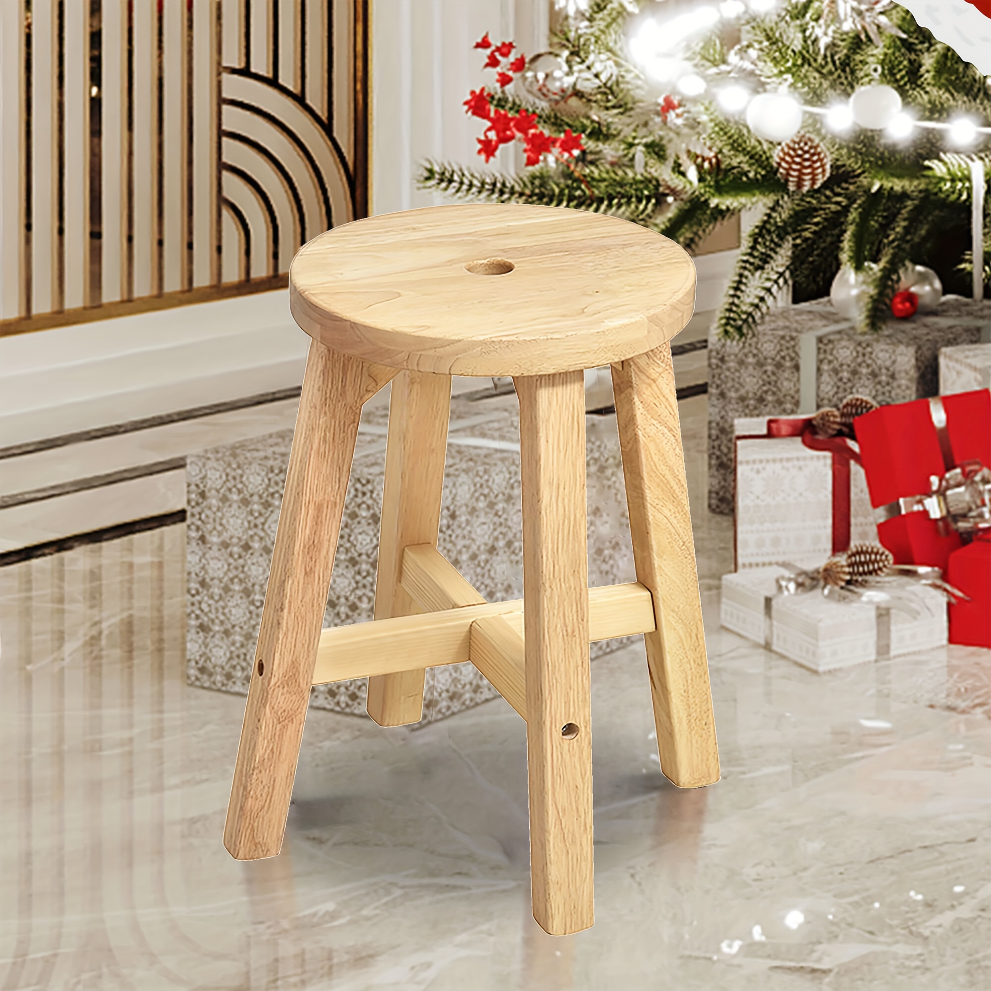 Small round wooden stool store
