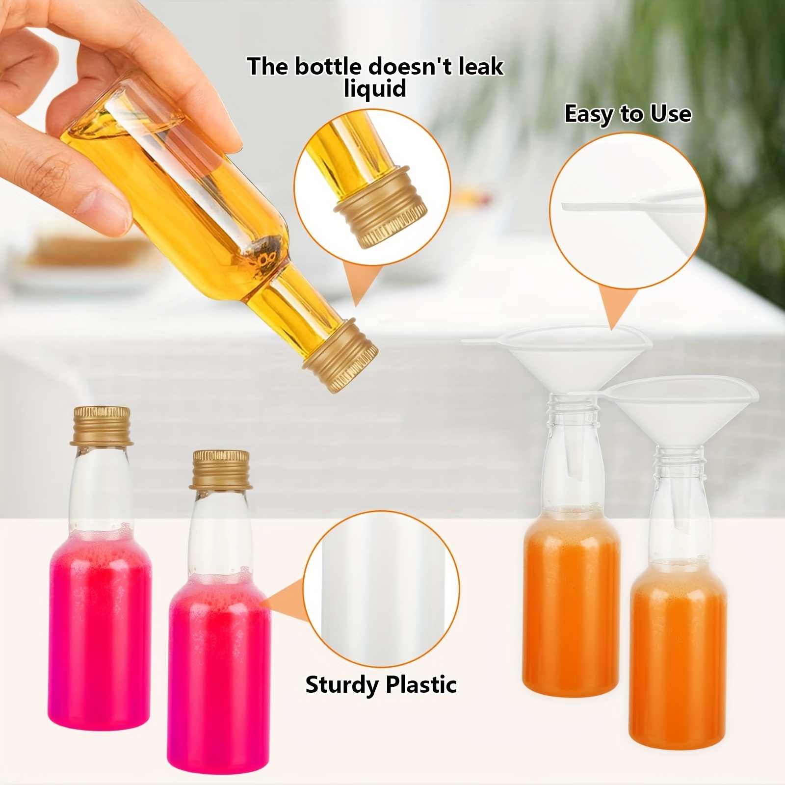 Mini Liquor Bottles Set Plastic Spirit Bottles Multi colored - Temu