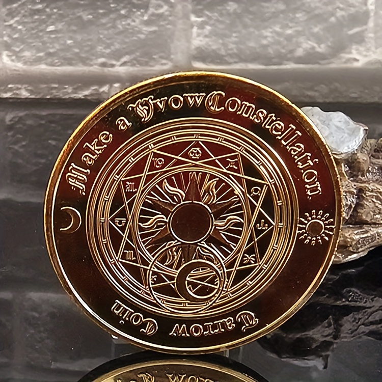 tarot coin antique bronze constellation themed - Temu