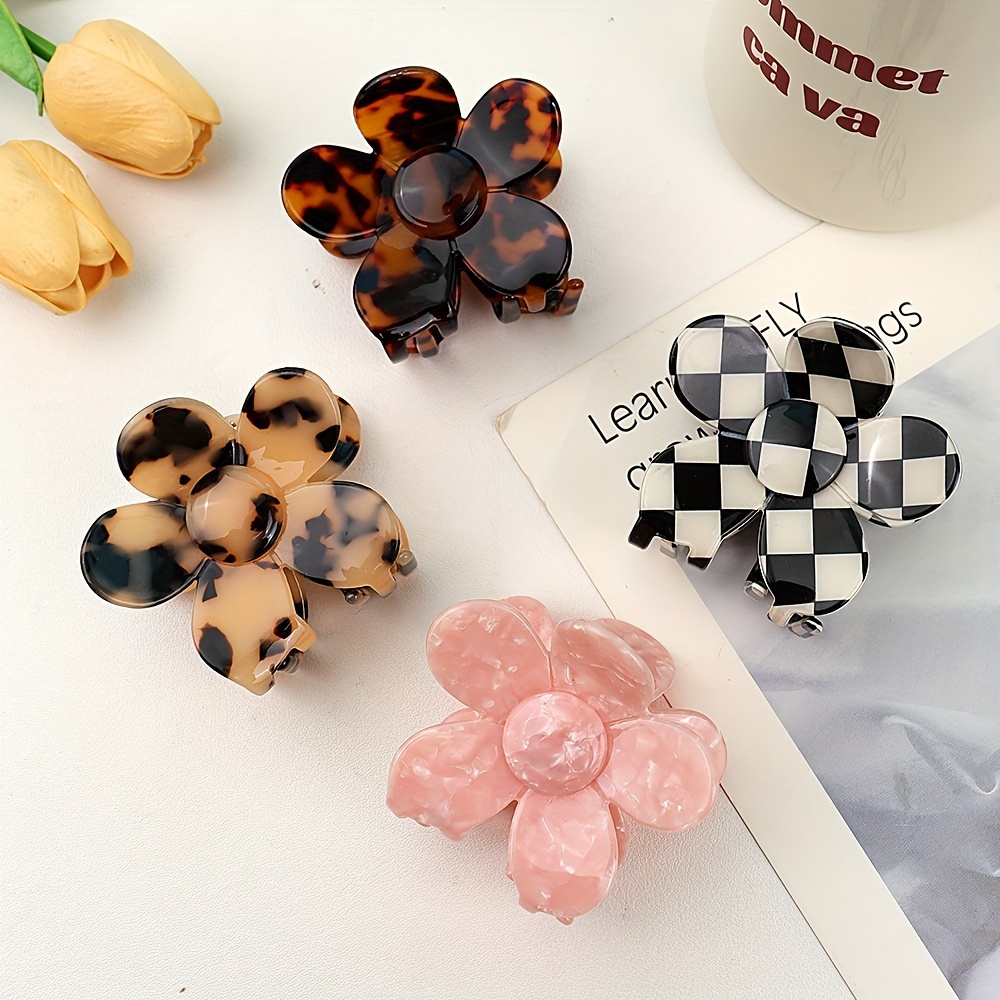 Vintage Floral Hair Claw In Acetic Acid Material – - Temu Denmark