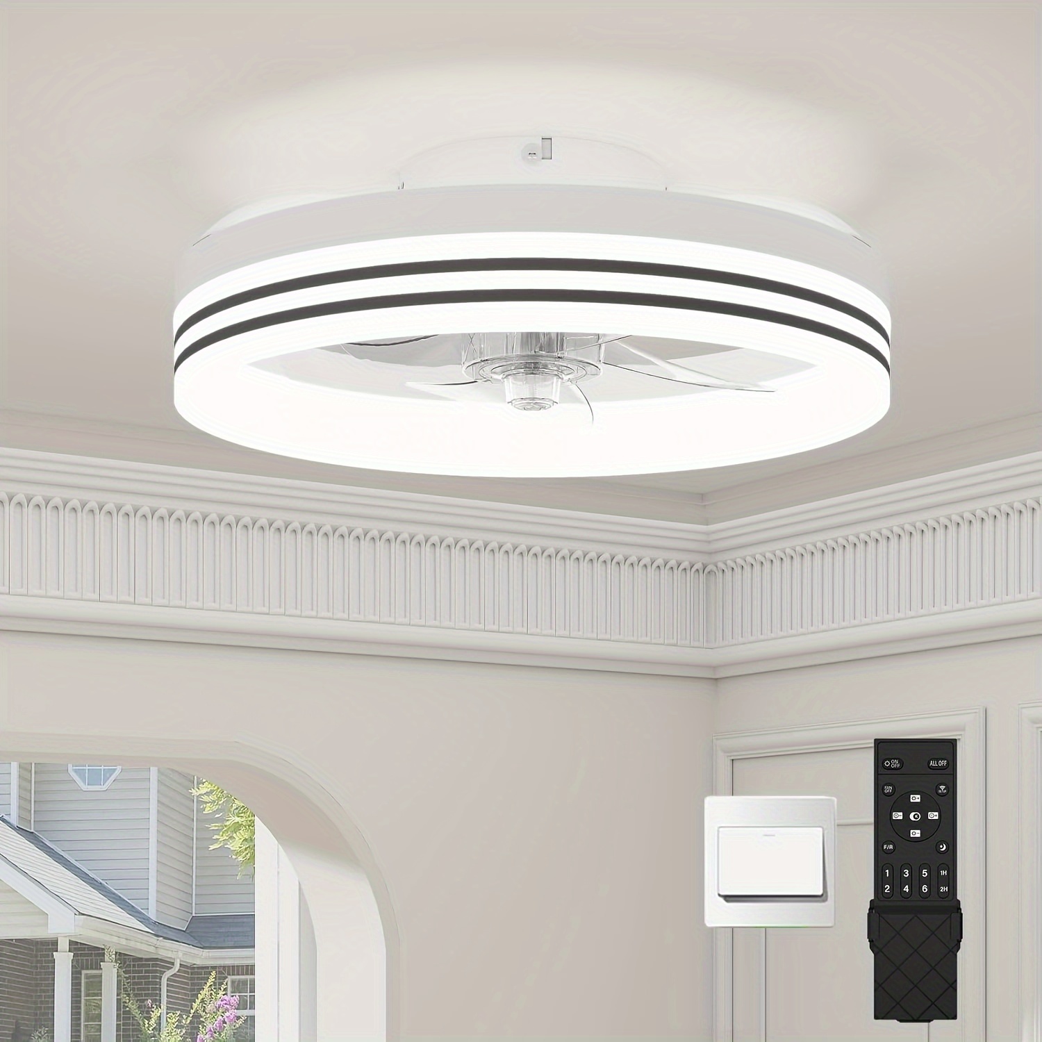 low profile ceiling fan with light - United Kingdom