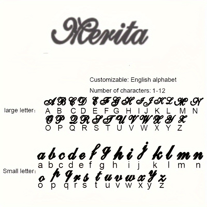 Customized English Letter Name Pendant Necklace Love Heart - Temu ...