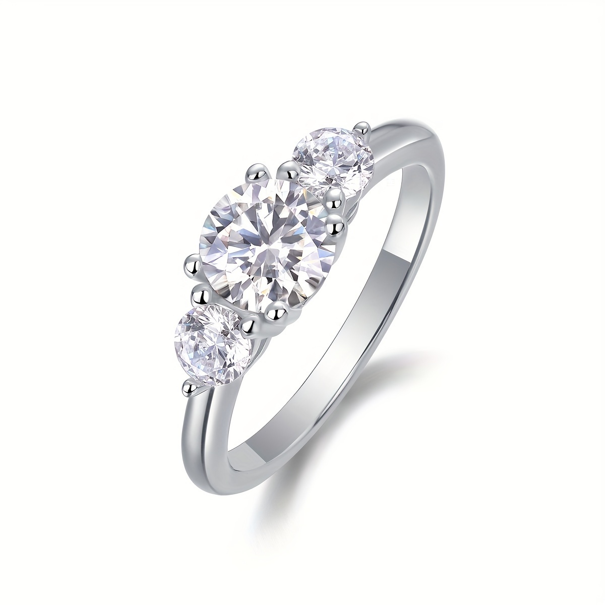 Moissanite Ring Elegant 925 Silver Band Ring Jewelry - Temu United Kingdom