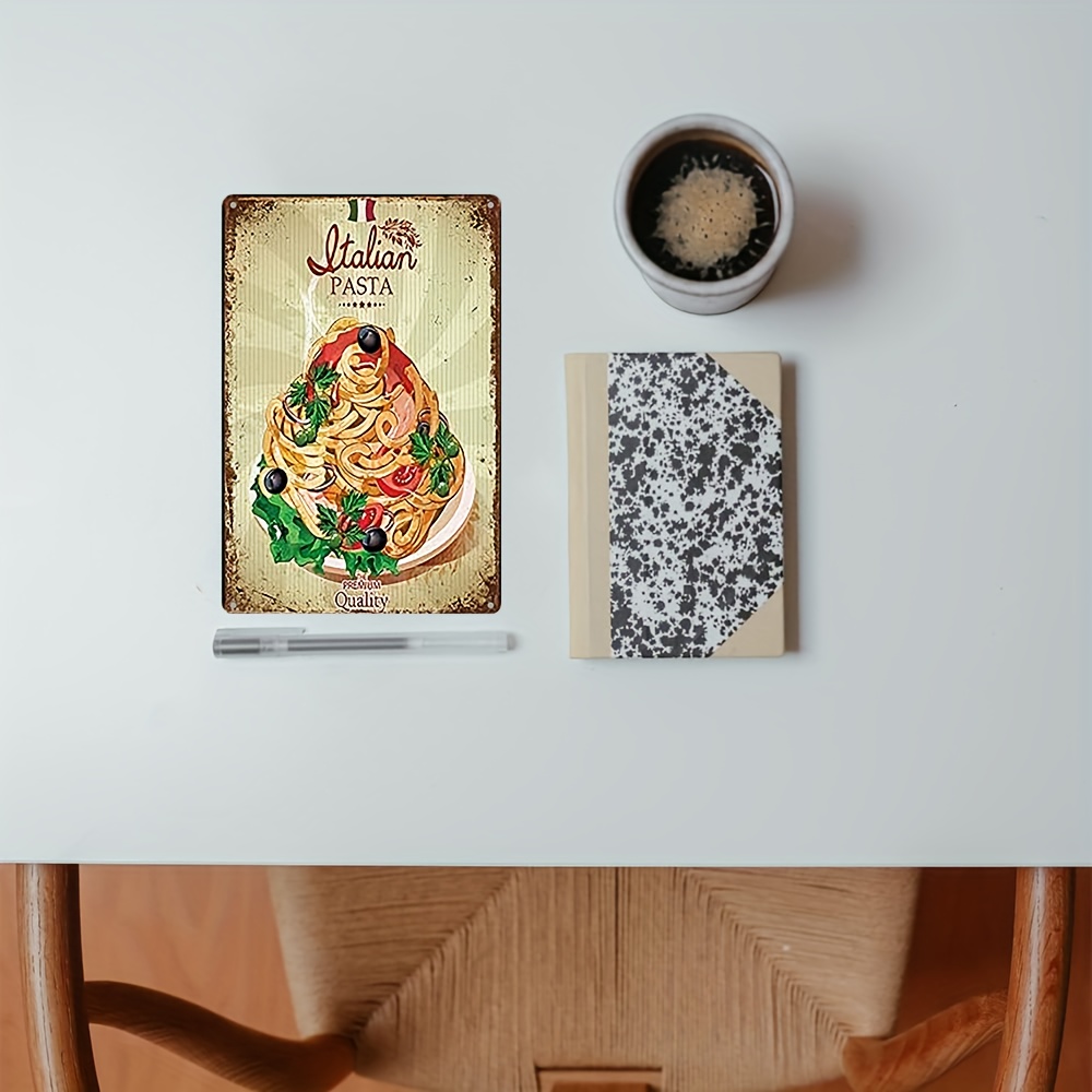 1pc, Italian Pasta Aluminum Sign (8x12 Inches/20x30cm), Uv Printed ...