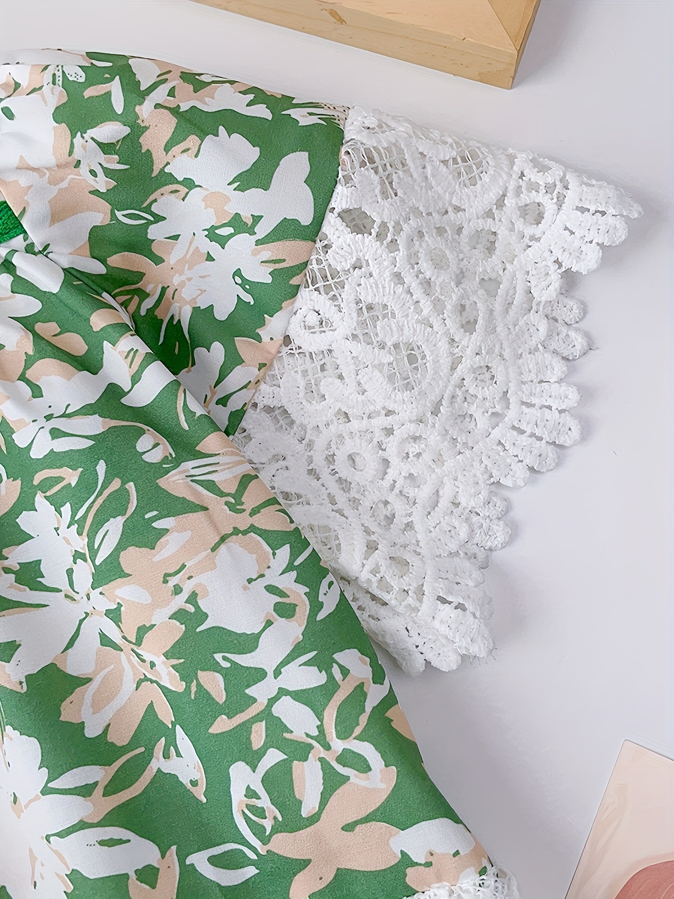 Sweet Girls Flora Graphic Bow Decor Lace Trim Outfits For - Temu United ...