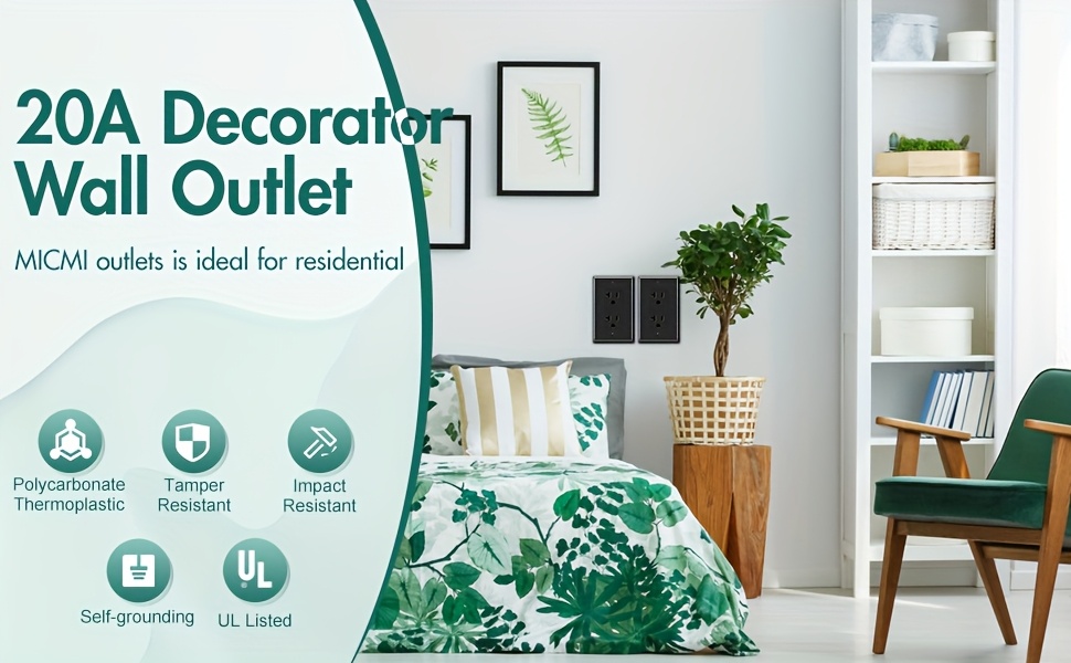 Decorator Receptacle Outlet Standard Electrical Wall Tamper - Temu