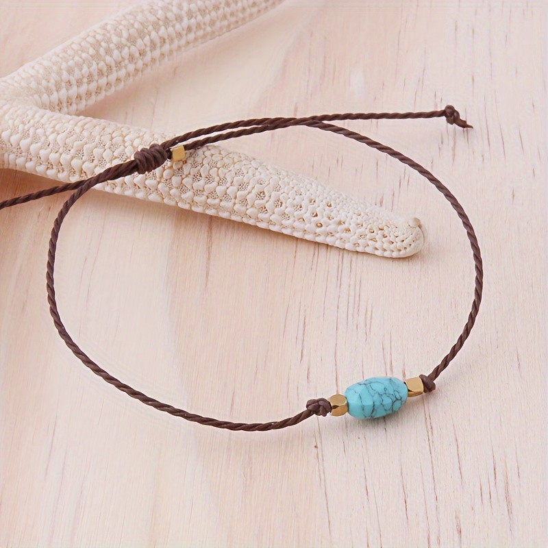 Mini Natural Stone Beads Rope Braided Bracelet Boho Style - Temu United ...