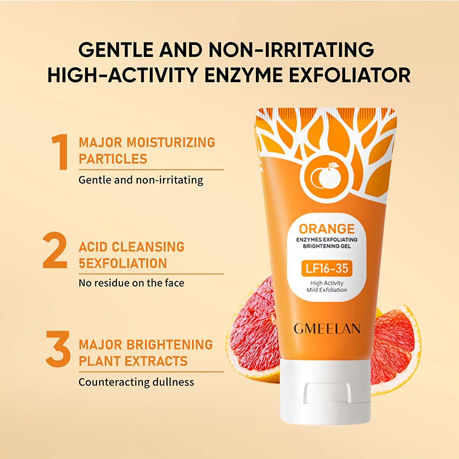 50g Оранжев Ензимен Ексфолиращ Скраб Гел Естествен Пилинг за Temu Bulgaria