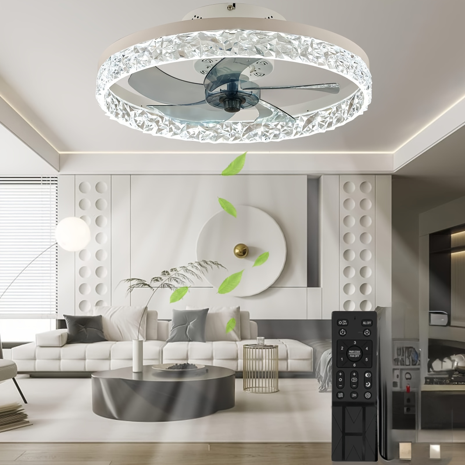 New Upgraded Ceiling Fan Light Recessed Dimmable Low Profile - Temu