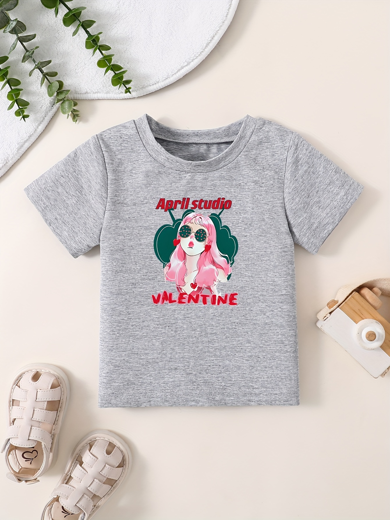 Letter Cool Cartoon Girl Wearing Sunglasses Graphic Print - Temu Ireland