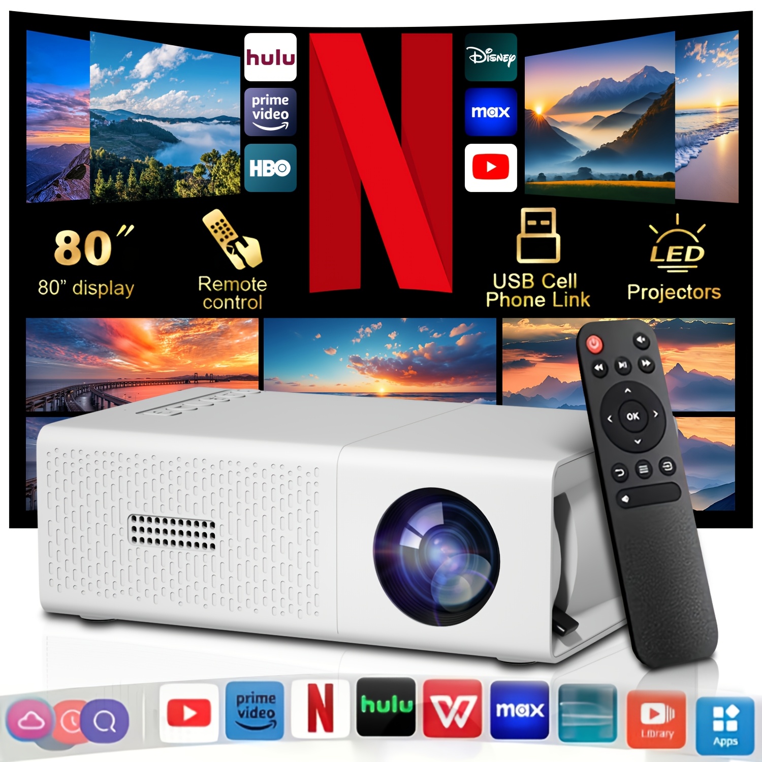 home theater projector sold on Temu United States