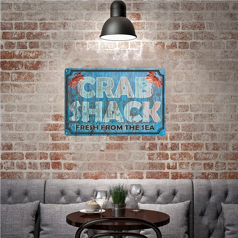 Crab Shack Fresh Sea Tin Metal Vintage Look Decoration - Temu United ...