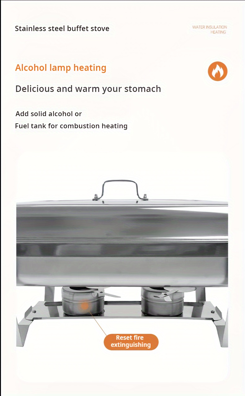 Stainless Steel Chafing Dish Buffet Set Lid Rectangular - Temu
