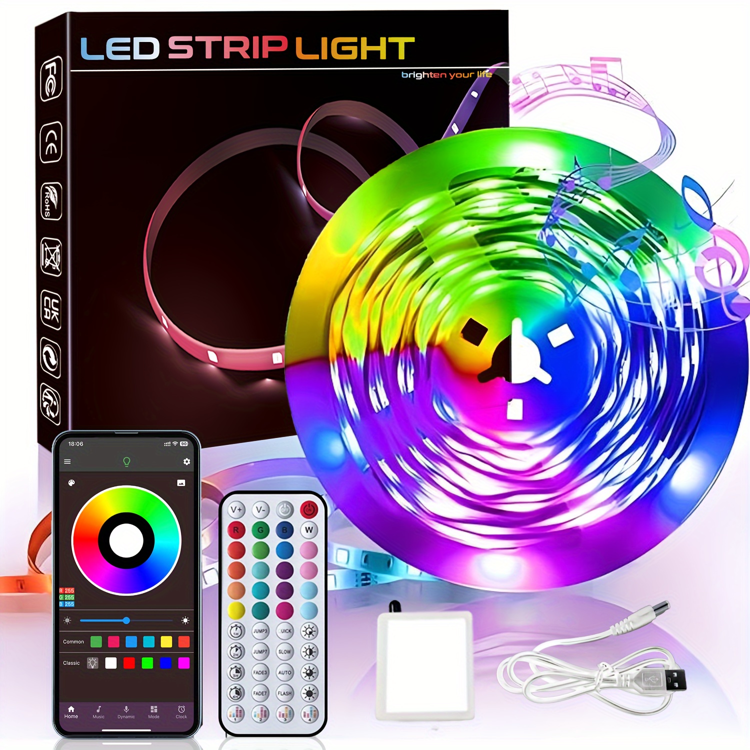 led lights sold on Temu United States