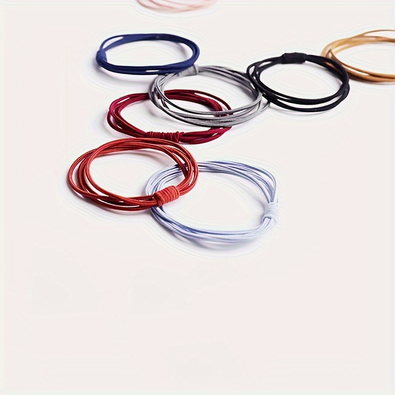 Korean Style Solid Color Hair Ties Elastic Ponytail Holder - Temu Australia