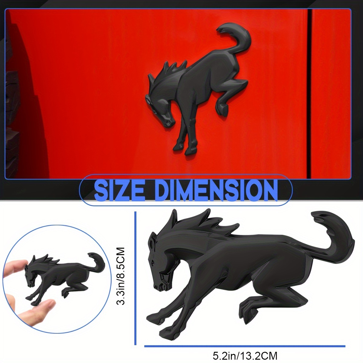 3d Matte Black Abs Tailgate Horse Badge Emblem 2021 - Temu