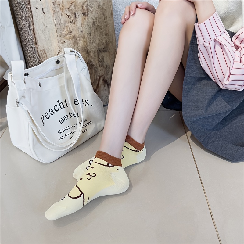 Anime Print Socks Kawaii Japanese Style Low Cut Invisible - Temu Canada