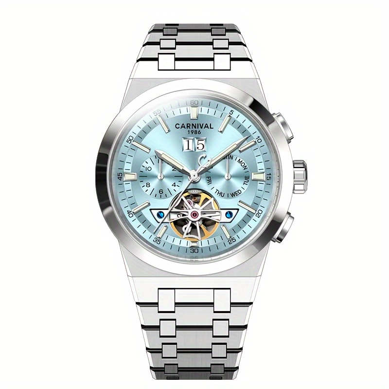 Carnival Business Automatic Mechanical Watch For Men 50m Waterproof ...