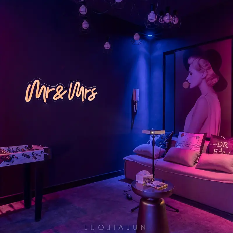 Backboard Led Neon Light Mr Mrs Line Switch 5v Usb Powered Temu