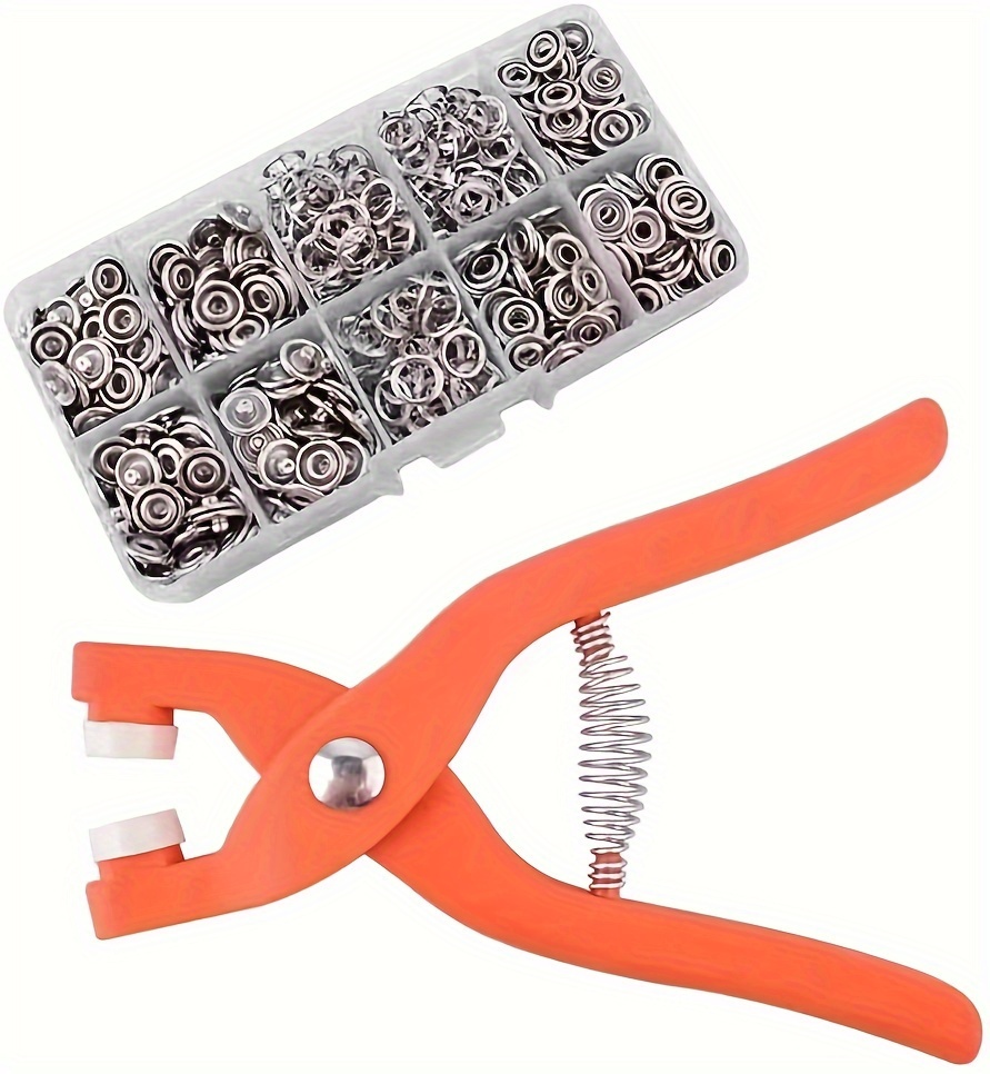 100 Sets Snap Fastener Kit With Pliers Tool 9 5mm Metal Snaps Buttons ...