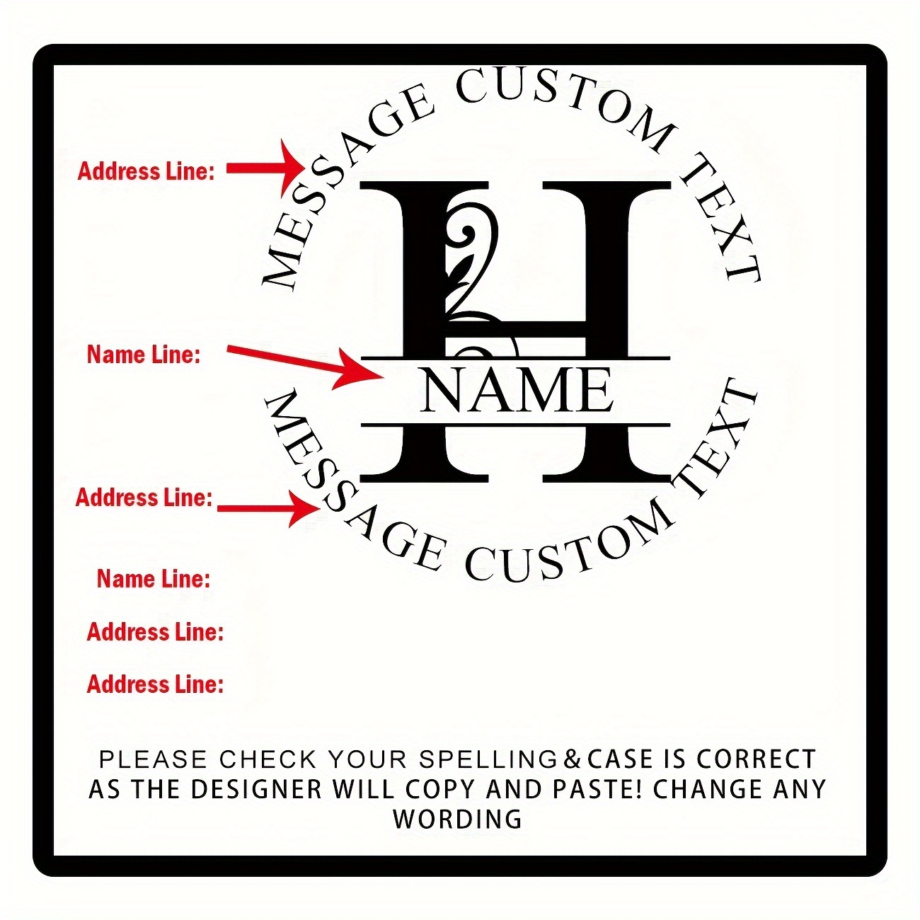 Custom] Self inking Round Monogram Address Seal Convenient - Temu ...