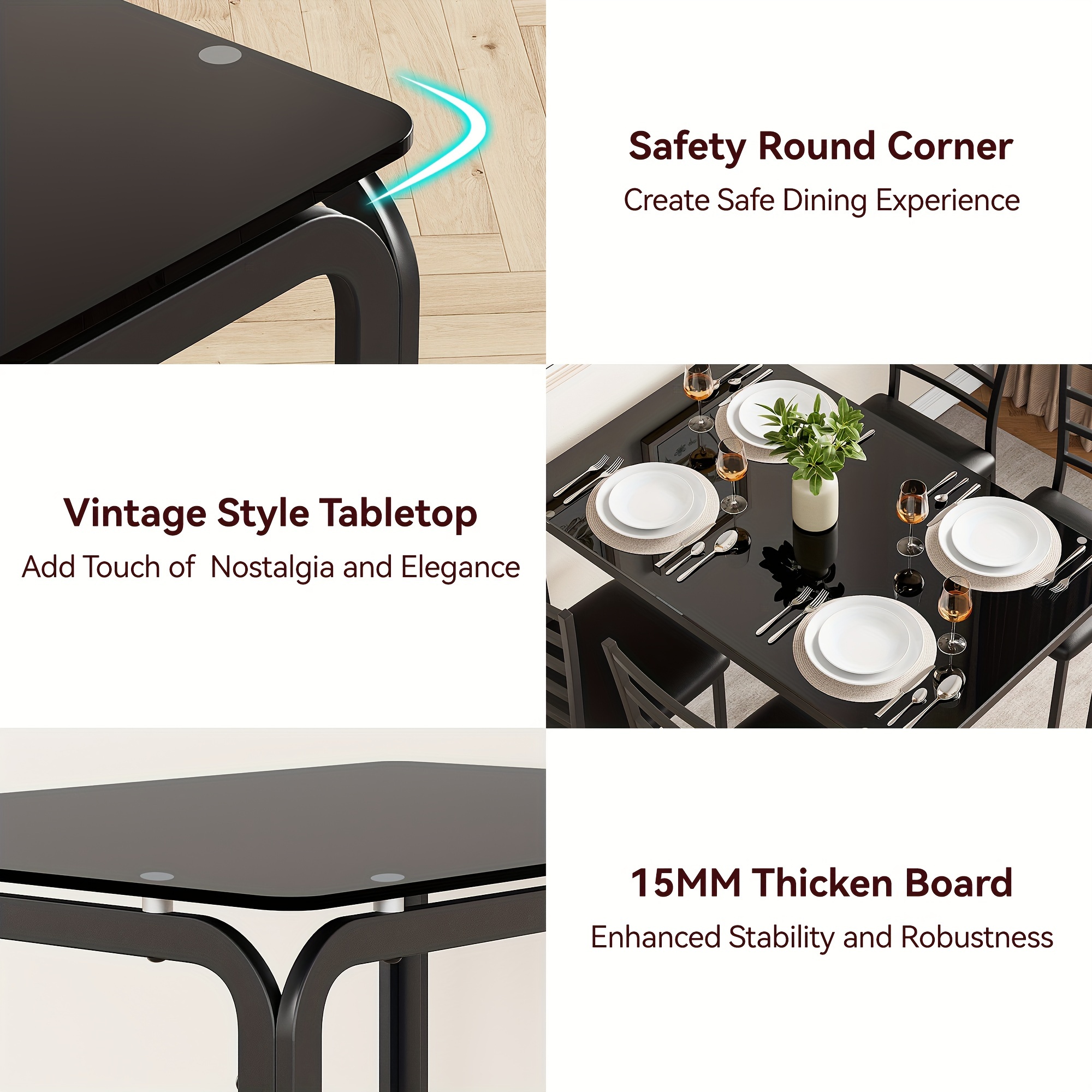 Dining Table Set For 4,upholstered Kitchen Table And Chairs Set For 4 ...