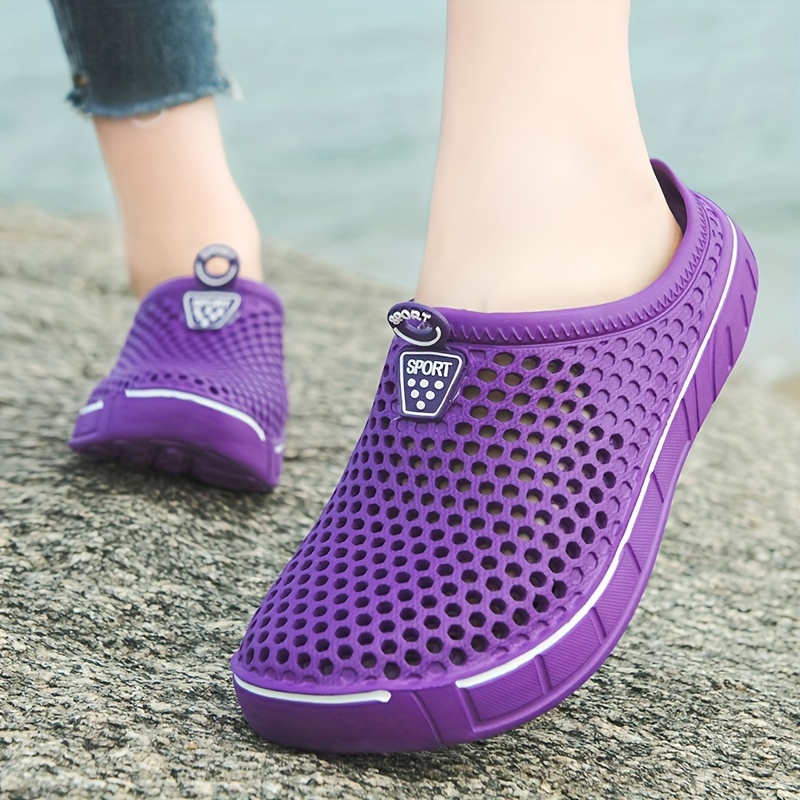 Hollow Summer Clogs Women s Breathable Closed Toe Flat Slide - Temu Canada
