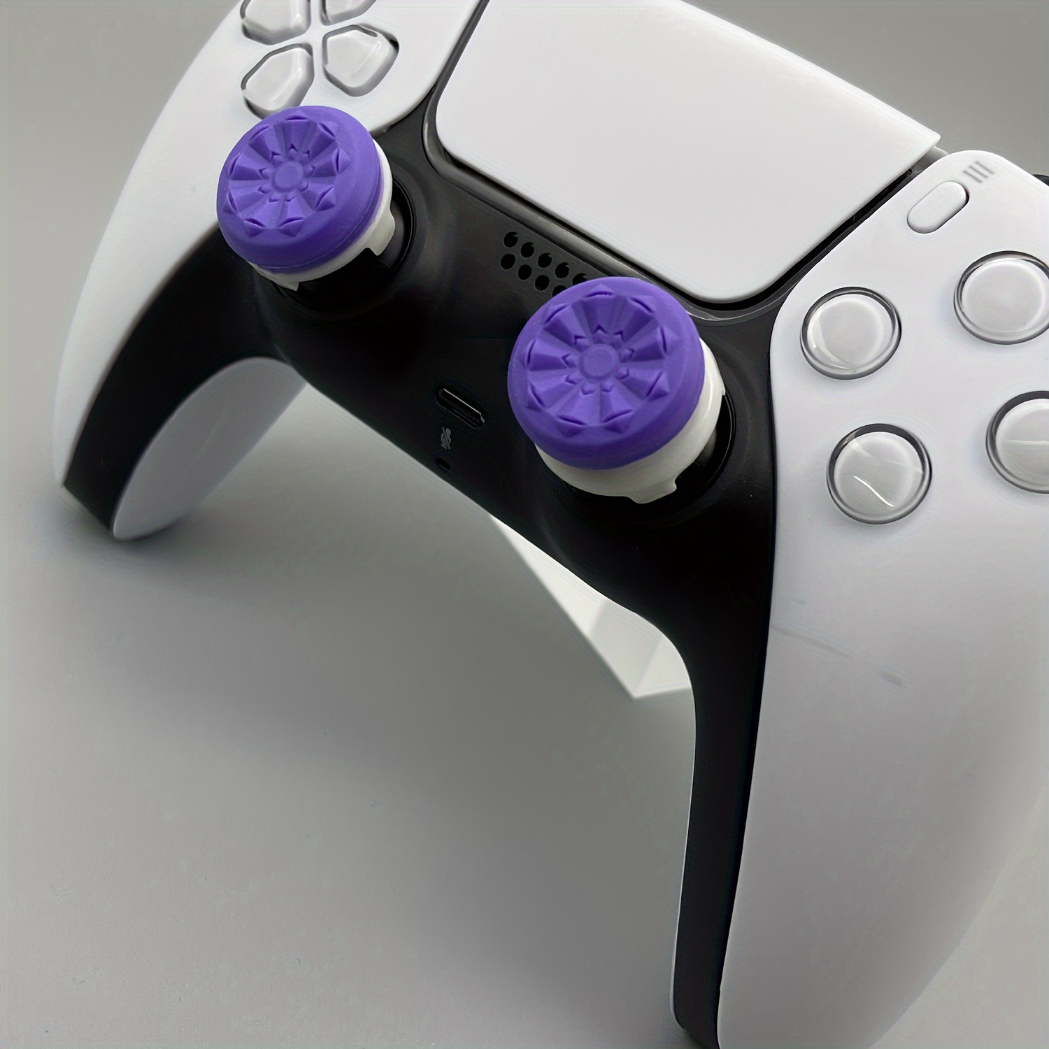 PS4/PS5 컨트롤러용 2개 팩 실리콘 썸 그립 스냅온 재사용 가능 FPS 썸스틱 향상된 조준 및 정밀도 - Temu