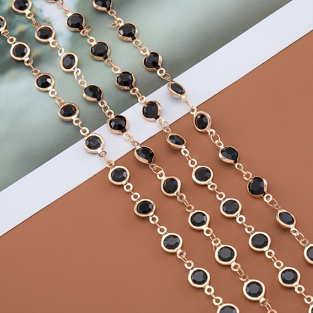 1 Meter Colorful Crystal Beads Chain Glass Rhinestones - Temu Ireland