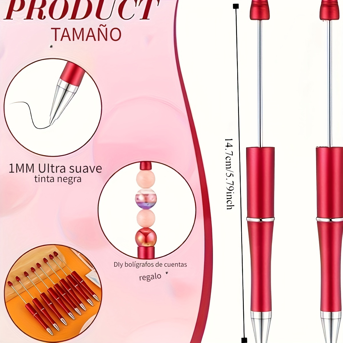 Christmas Red Green Golden Beaded Pens 3 Colors Bead shaped - Temu Portugal