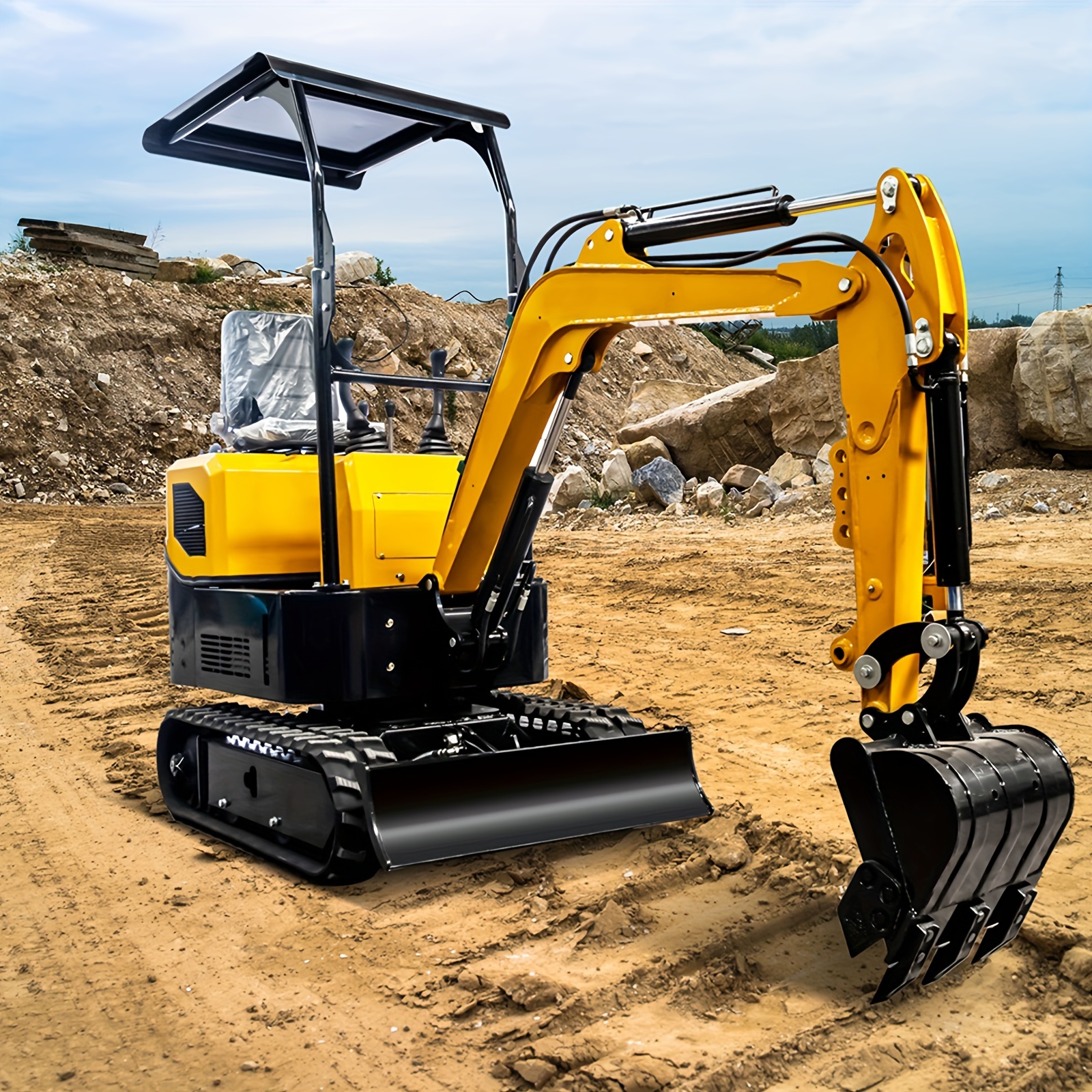 mini excavator sold on Temu United States