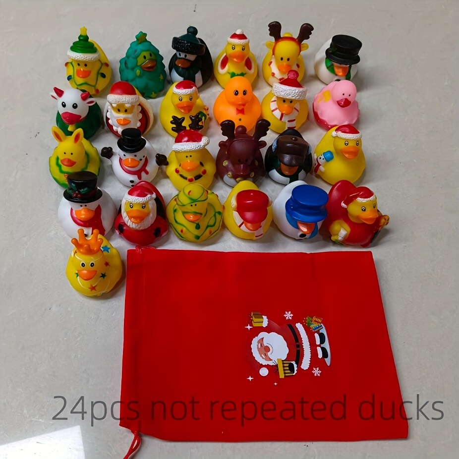 6 30pcs Repeated Christmas Duck Kids Cute Rubber Ducks Bath - Temu Canada
