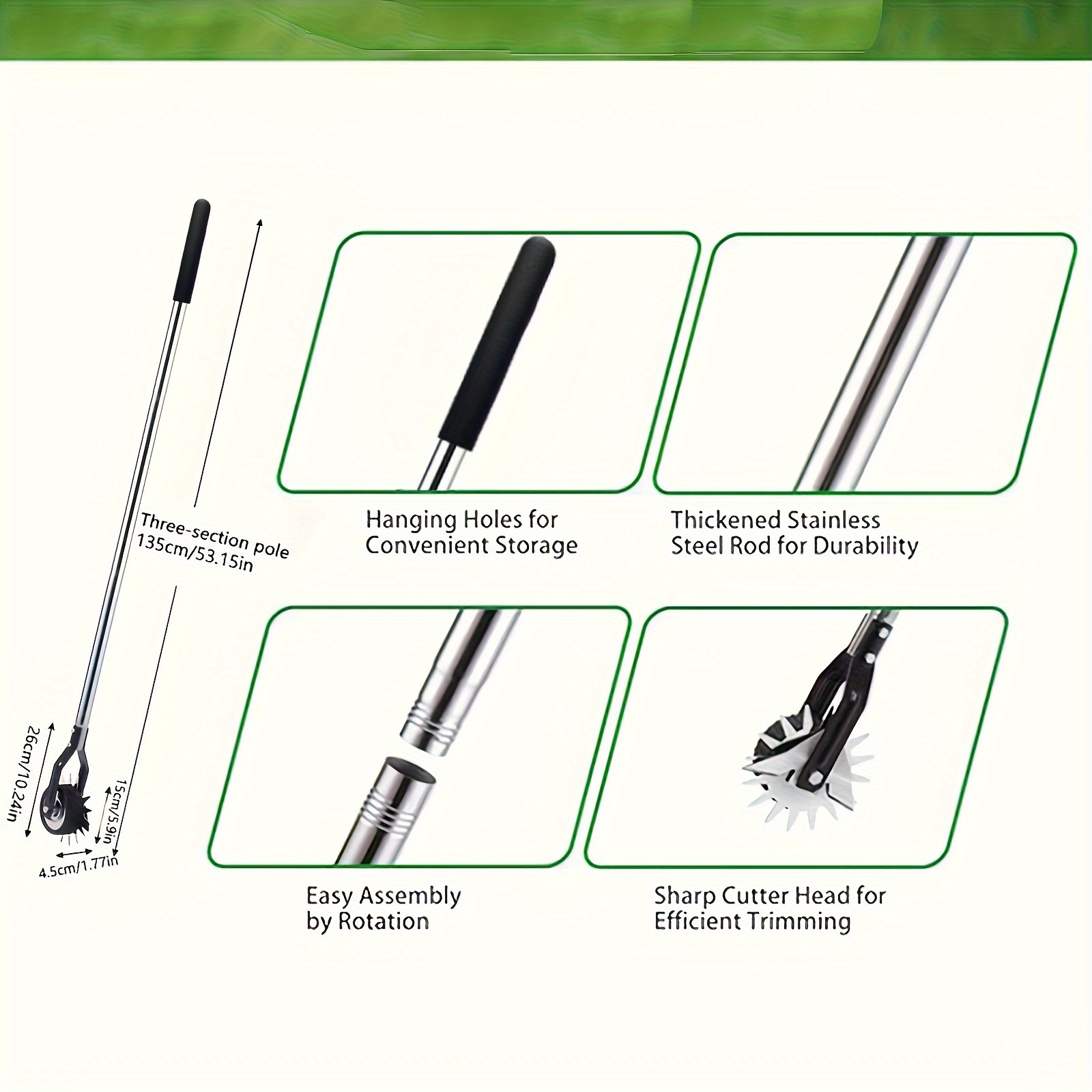 Metal Manual Lawn Edger Handheld Rotary Grass Trimmer Rubber - Temu ...