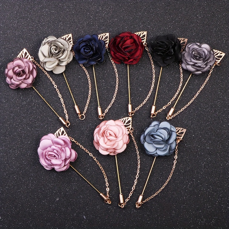 Fabric Flower Brooch Suits Brooches Lapel Pin Wedding - Temu United Kingdom
