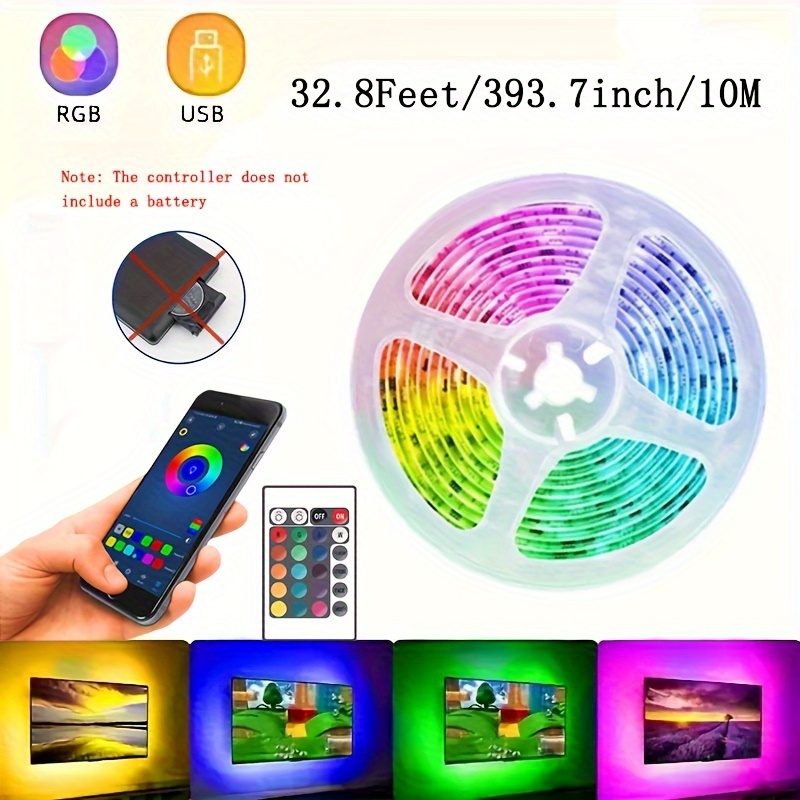 Led Strip Lights Bedroom Smart Rope Strip Lights 24 Key - Temu Portugal