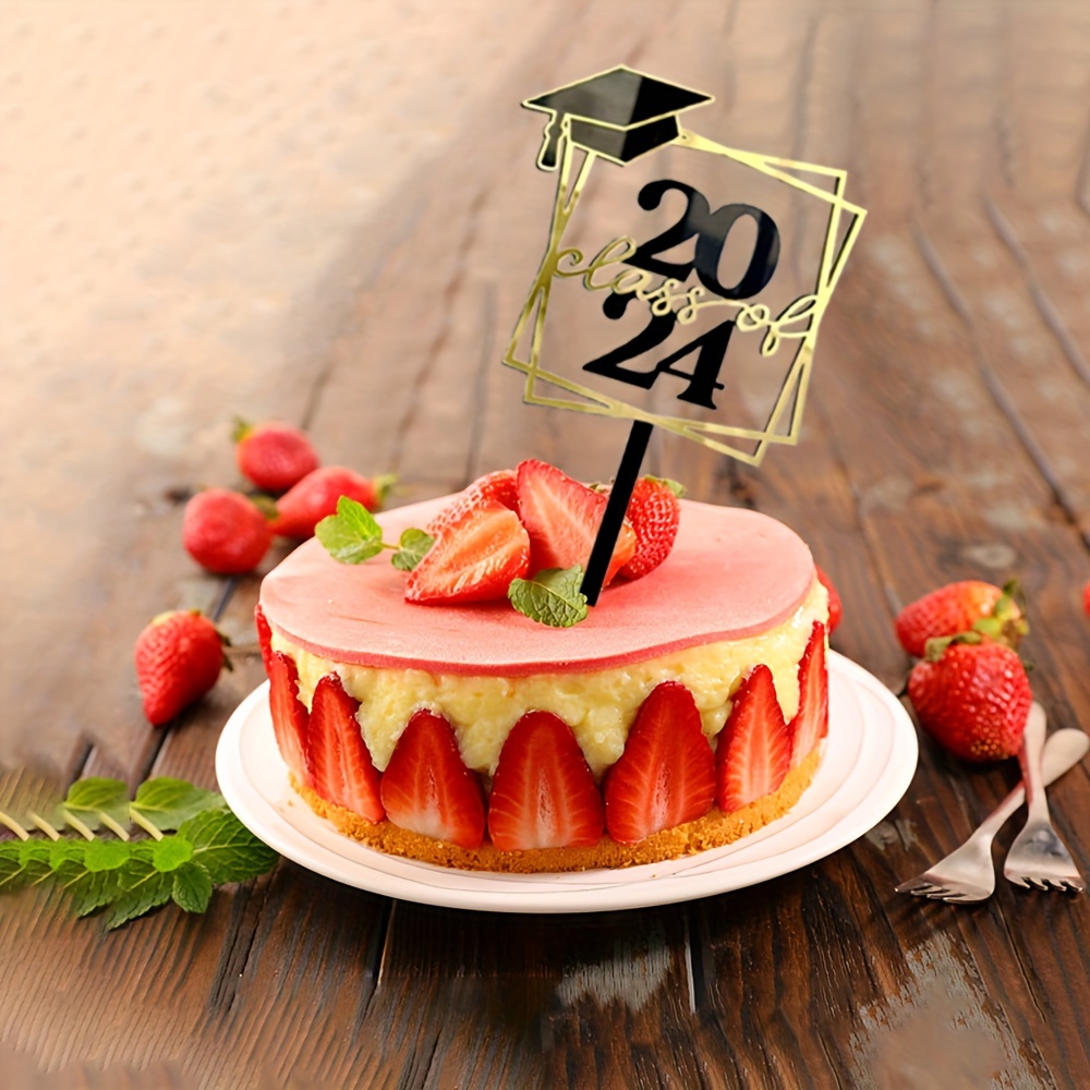 Class 2024 Graduation Cake Topper Plastic Cap Design - Temu United
