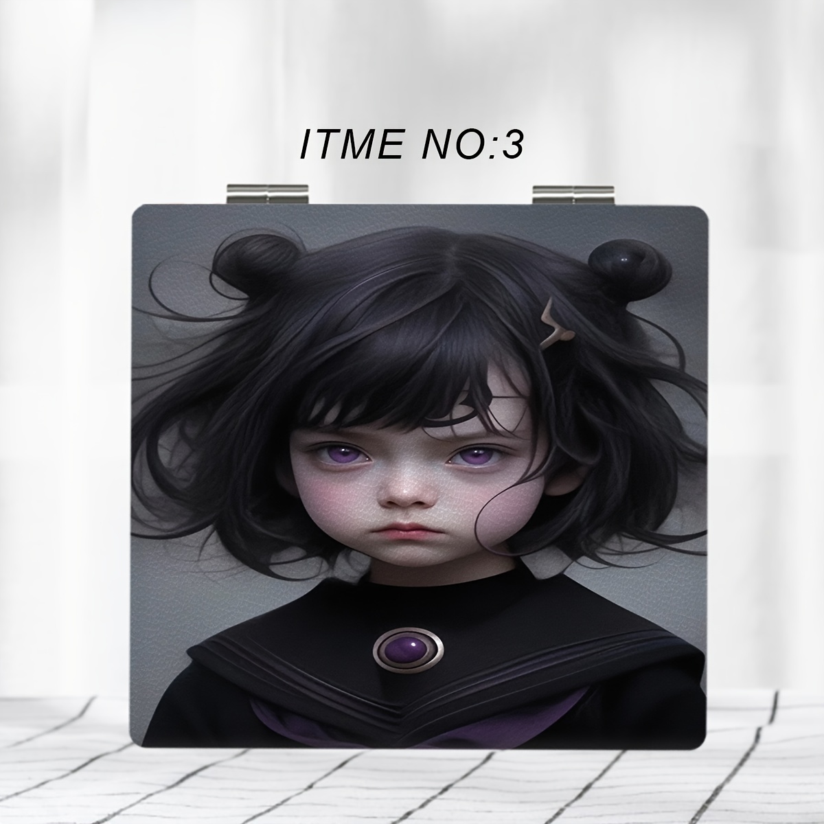 Gothic Style Girl Pattern Square Folding Mirror Double Side - Temu Canada