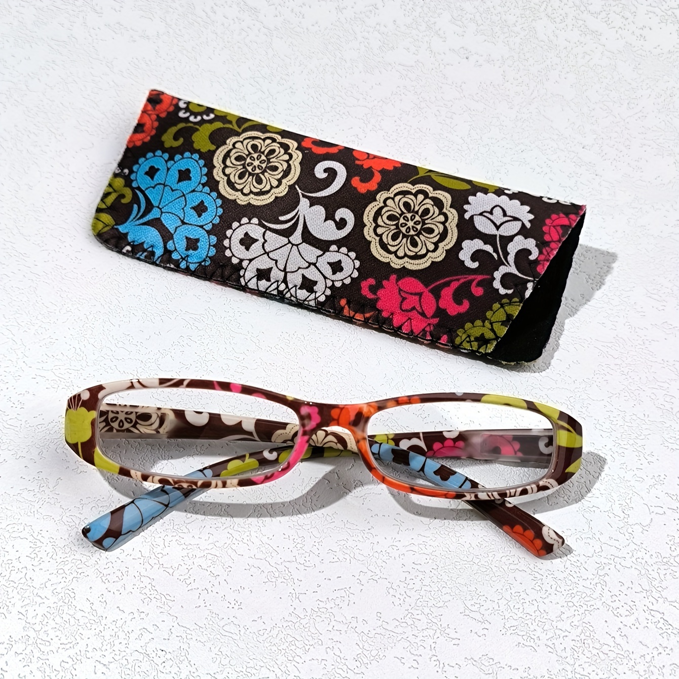 1pc Floral Pattern Computer - Slim Pocket Presbyopic Glasses With Pen ...